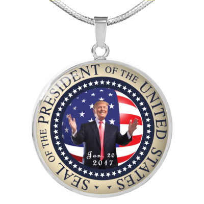 Seal Of The President USA Donald Trump 2017 Necklace Chain Round ...