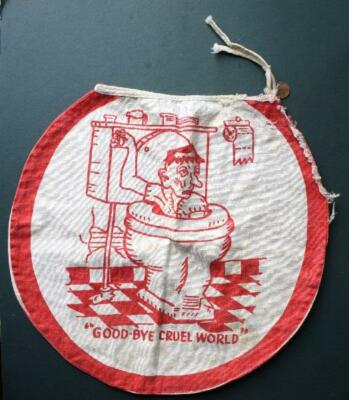 1940-50s Era Comic cartoon rules toilet lid cover Goodbye Cruel World ...