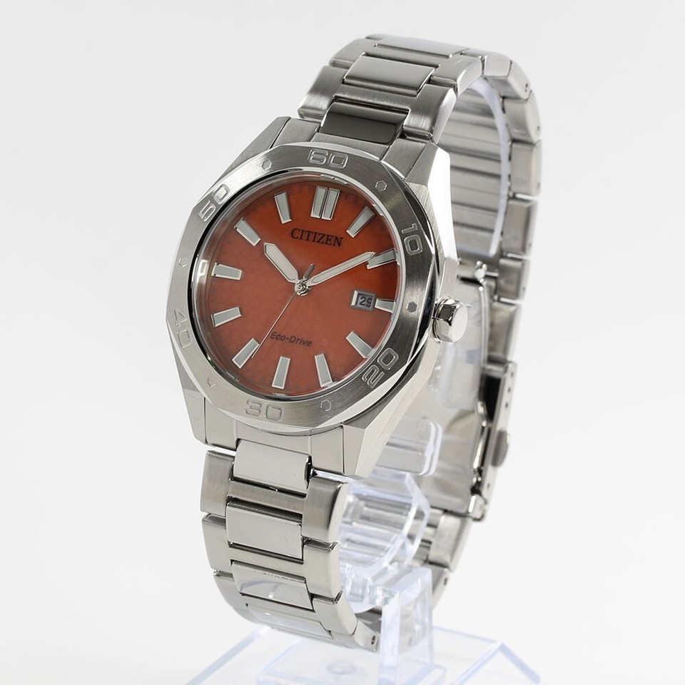 CITIZEN BM7630-80Z BM7630 BM Eco-Drive Quartz Analog Orange Silver | eBay