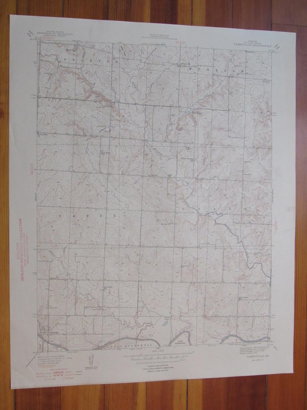 Taberville Missouri 1955 Original Vintage USGS Topo Map | eBay
