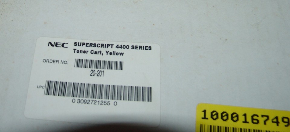 SuperScript 4400 Series Yellow Toner Cartridge New Sealed NEC 20-201 | eBay