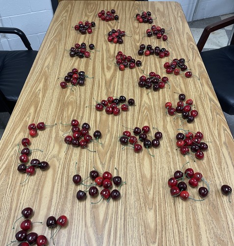 Lot Of 200 Artificial Black & Red Cherries Stems Plastic Preowned | eBay