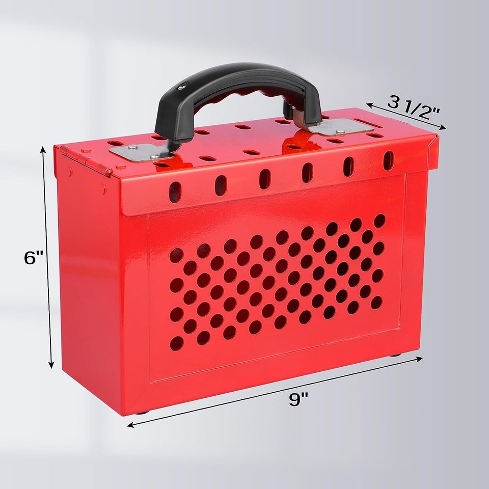 RealPlus Lockout Tagout Box Portable Loto Group Lock Box, 12 Padlock ...