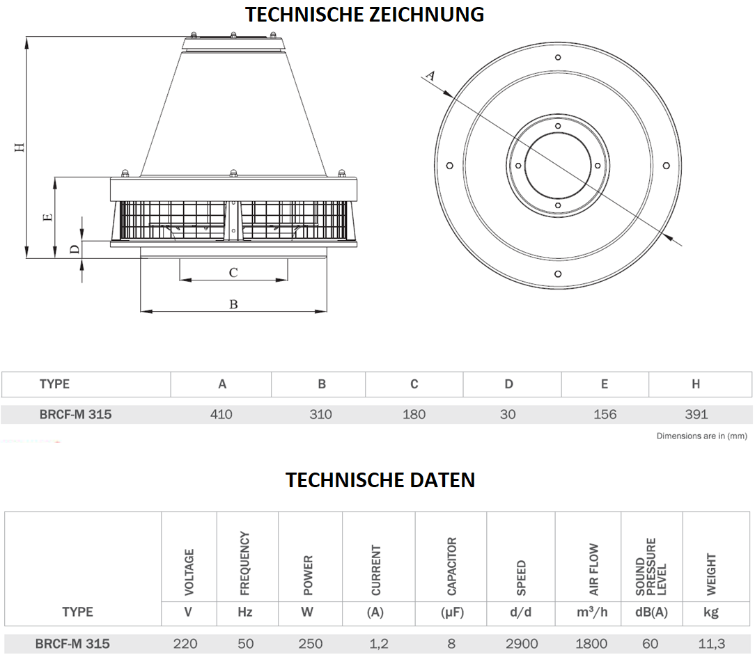 Dachgebläse Dachlüfter Abzuggebläse Dach Wand Lüfter Ventilator Gebläse ...