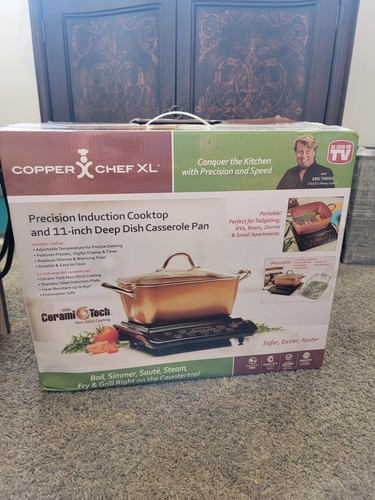 New COPPER CHEF XL Induction Cooktop & 11" Deep Dish Casserole Pan ...