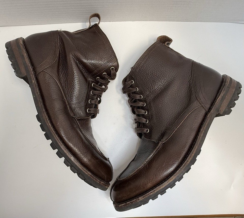 Allen Edmonds Rainier Split Toe Blucher Boot In Brown Grain Leather Sz ...