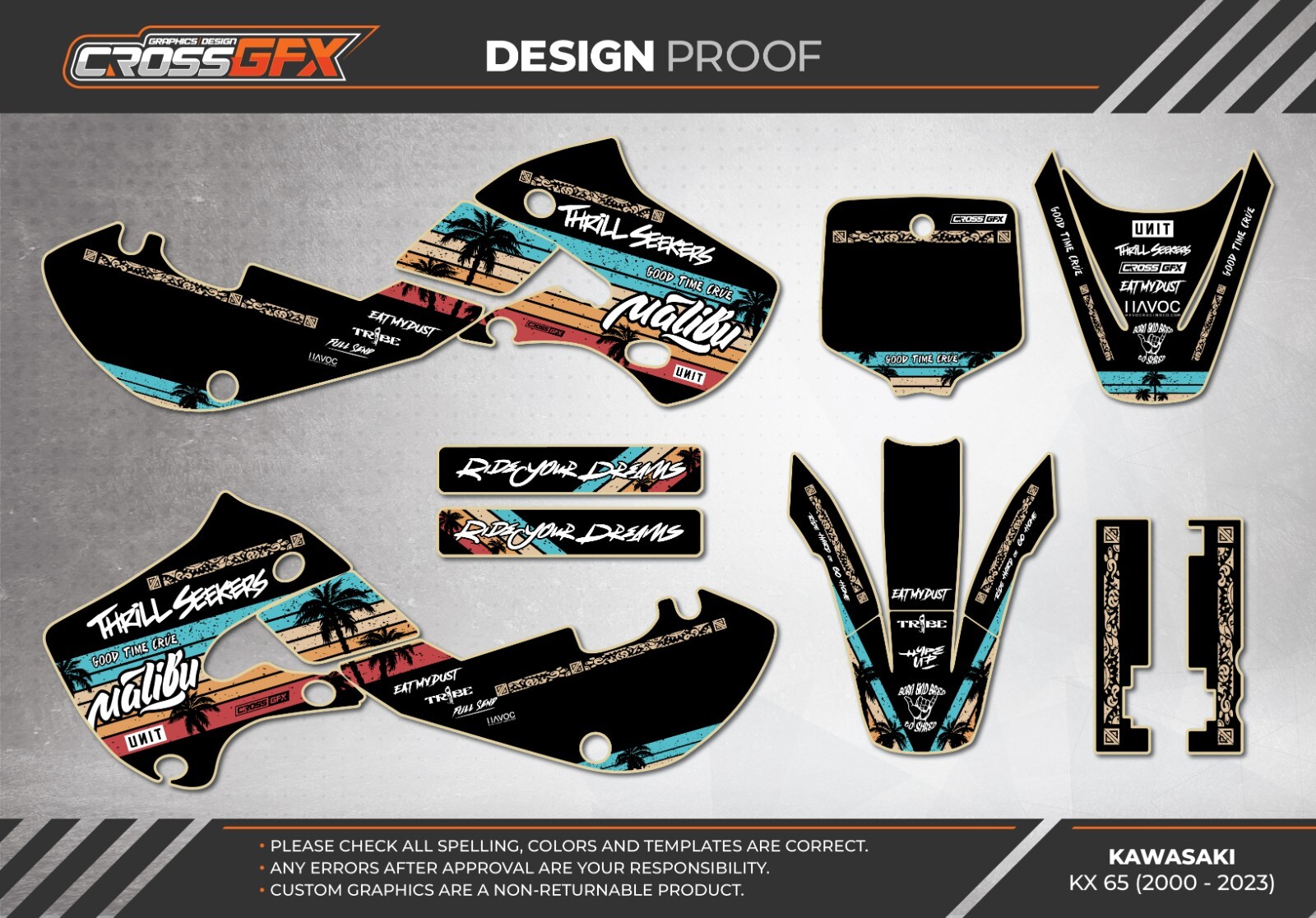 ALL Years KX 65 Graphics Kit For Kawasaki KX65 65KX Decal Stickers | eBay