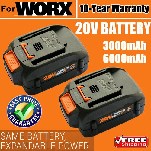 1/2Pack Max 20V For WORX WA3525 20V 6.0Ah Max Lithium Battery Power ...