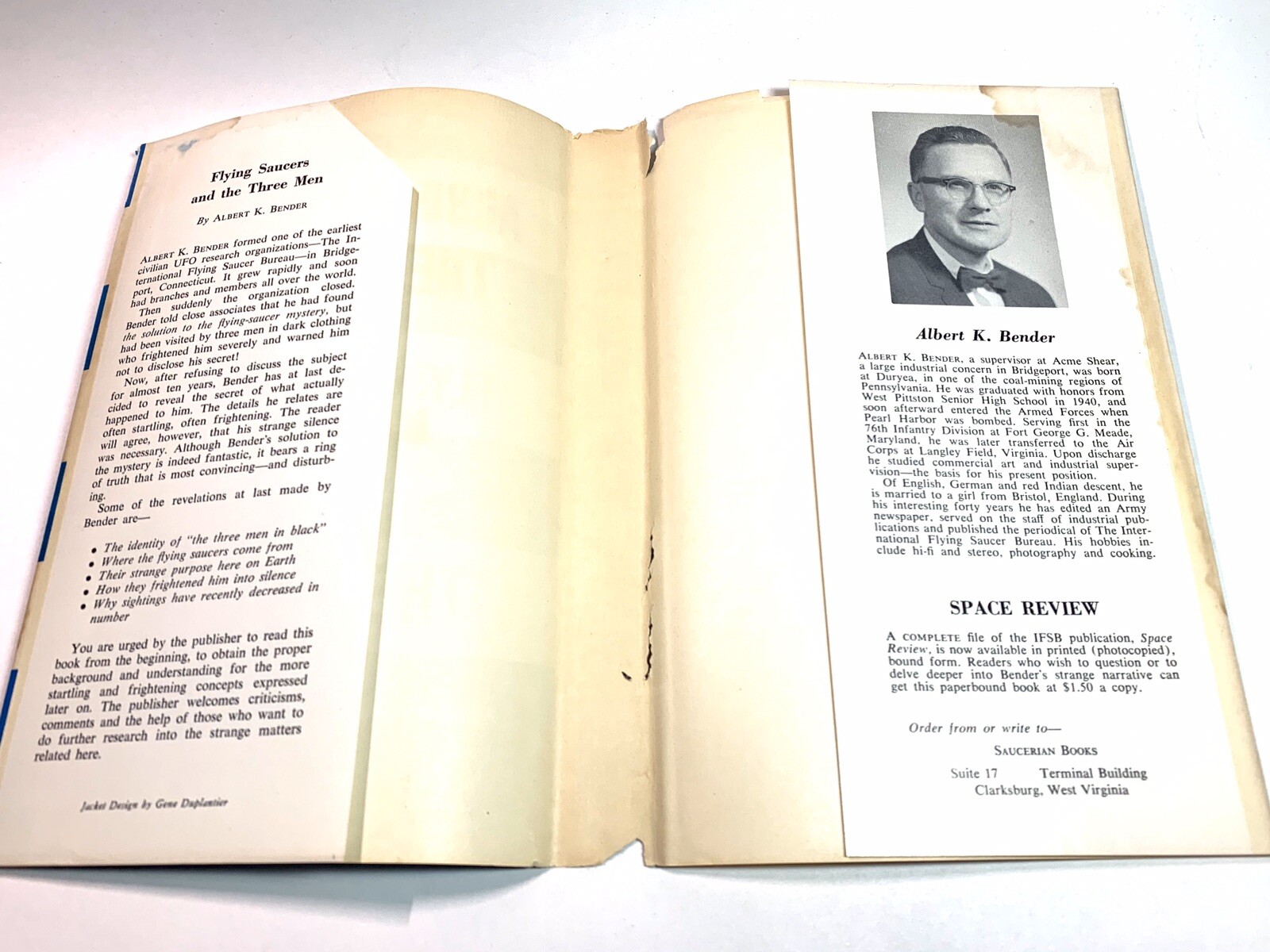 Sale~Flying Saucers and The Three Men~Albert Bender~1962~First Edition ...