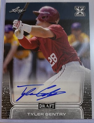 2020 leaf draft baseball card, tyler gentry, auto, ex cond | eBay