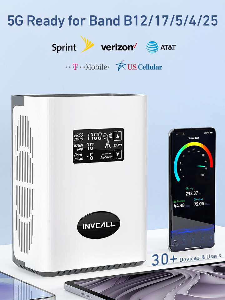 5G 4G LTE Band 2/4/12/13/17/25 Cell Signal Phone Booster Verizon AT&T T ...