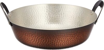 SHINKO Pure Copper Frying Nabe Pot Gas/Induction Tempura Hammered Made ...