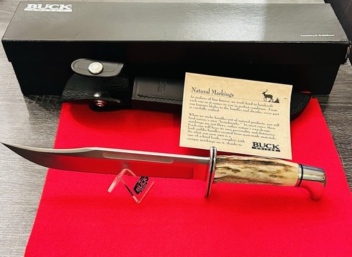 BUCK USA 120 LIMITED EDITION IN BOX COMPLETE WITH SHEATH. CUSTOM STAG ...