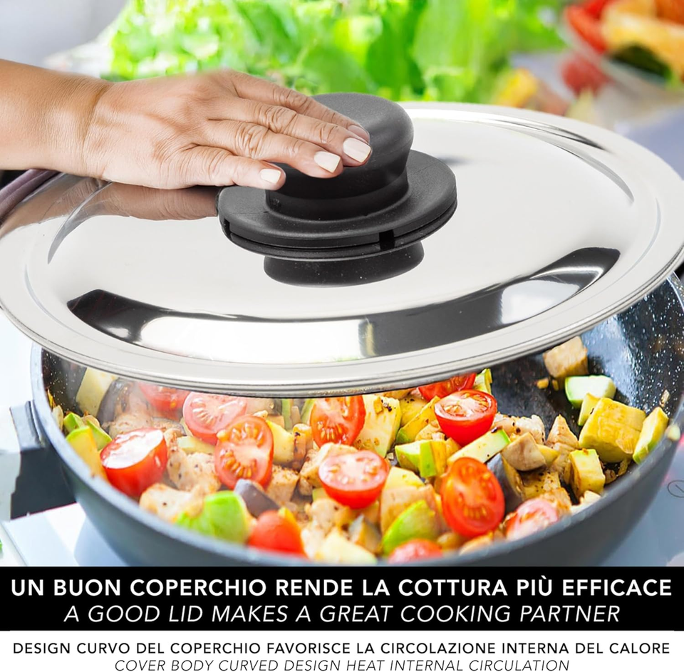 Coperchio per Padella O Pentola in Acciaio Inox - 18/20 / 22/24 / 26/28 ...