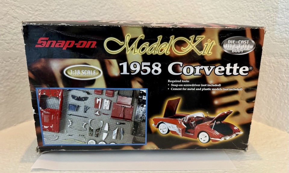 Red Chevrolet Corvette Die Cast Model Car Kit Snap-on Tools 1:18 - 1958 ...