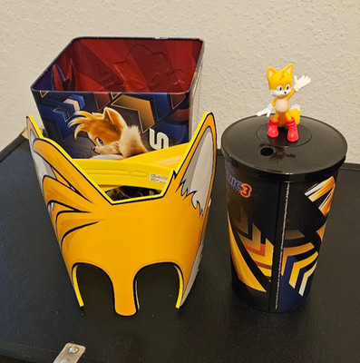 Sonic the Hedgehog 3 AMC Tails Popcorn Bucket, Headband, Cup, and ...