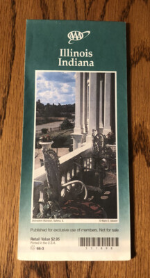 ROAD MAP ILLINOIS,1998 TRIPLE AAA INDIANA BELVEDERE MANSION GALENA, IL ...