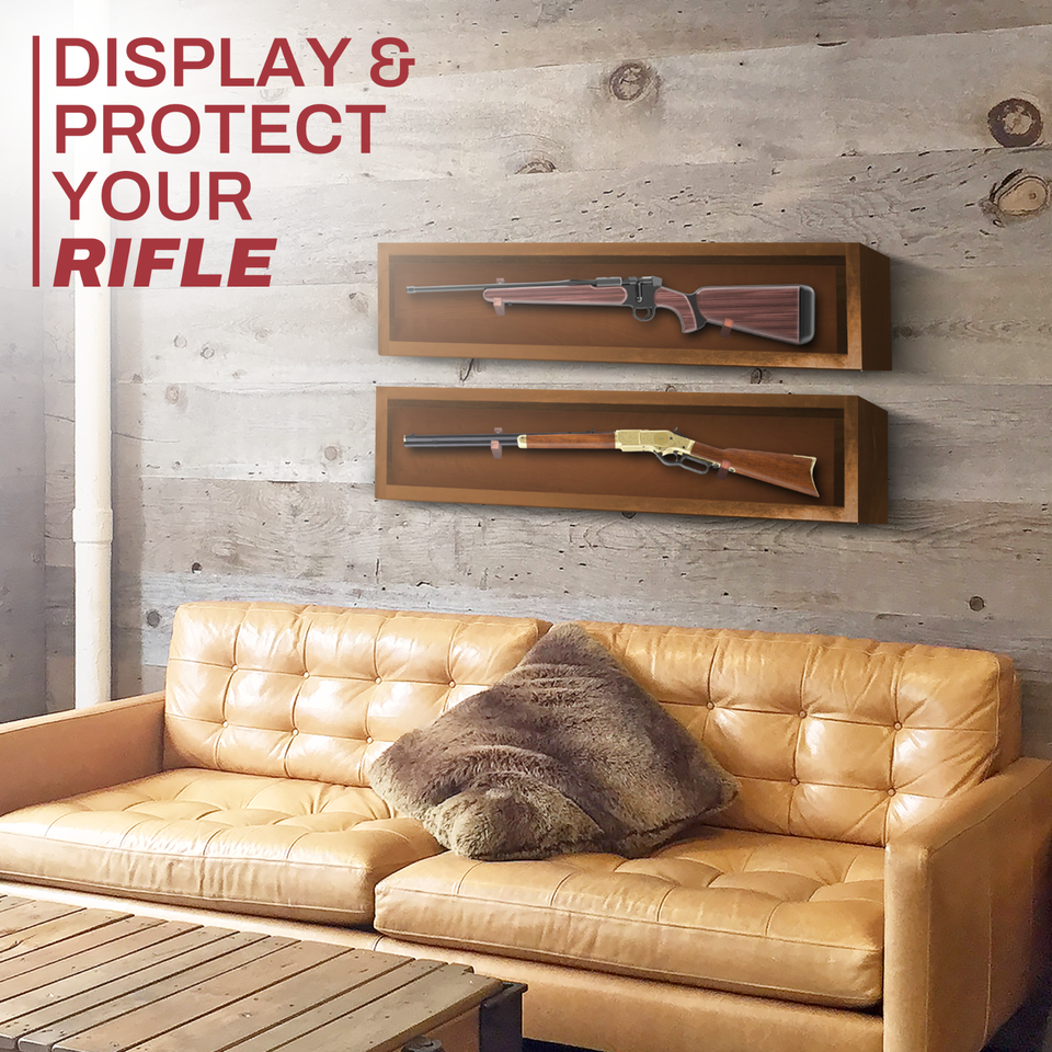 Single Rifle Gun Cabinet Display Case Wall Rack Replica Airsoft Civil ...