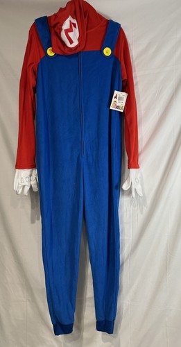 New Mario Size S/M- One Piece Union Suit Hoodie Costume/ Pajamas | eBay