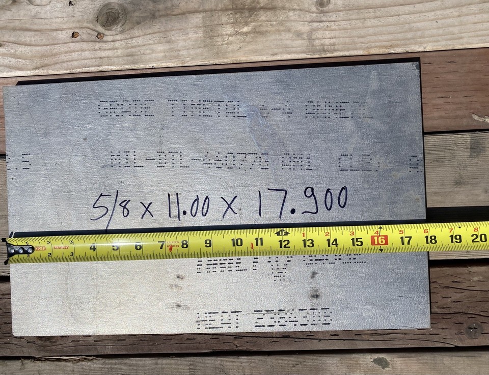Titanium Plate 11.00”X 17.90”X 5/8”THK 6AL-4V Grade 5 | eBay