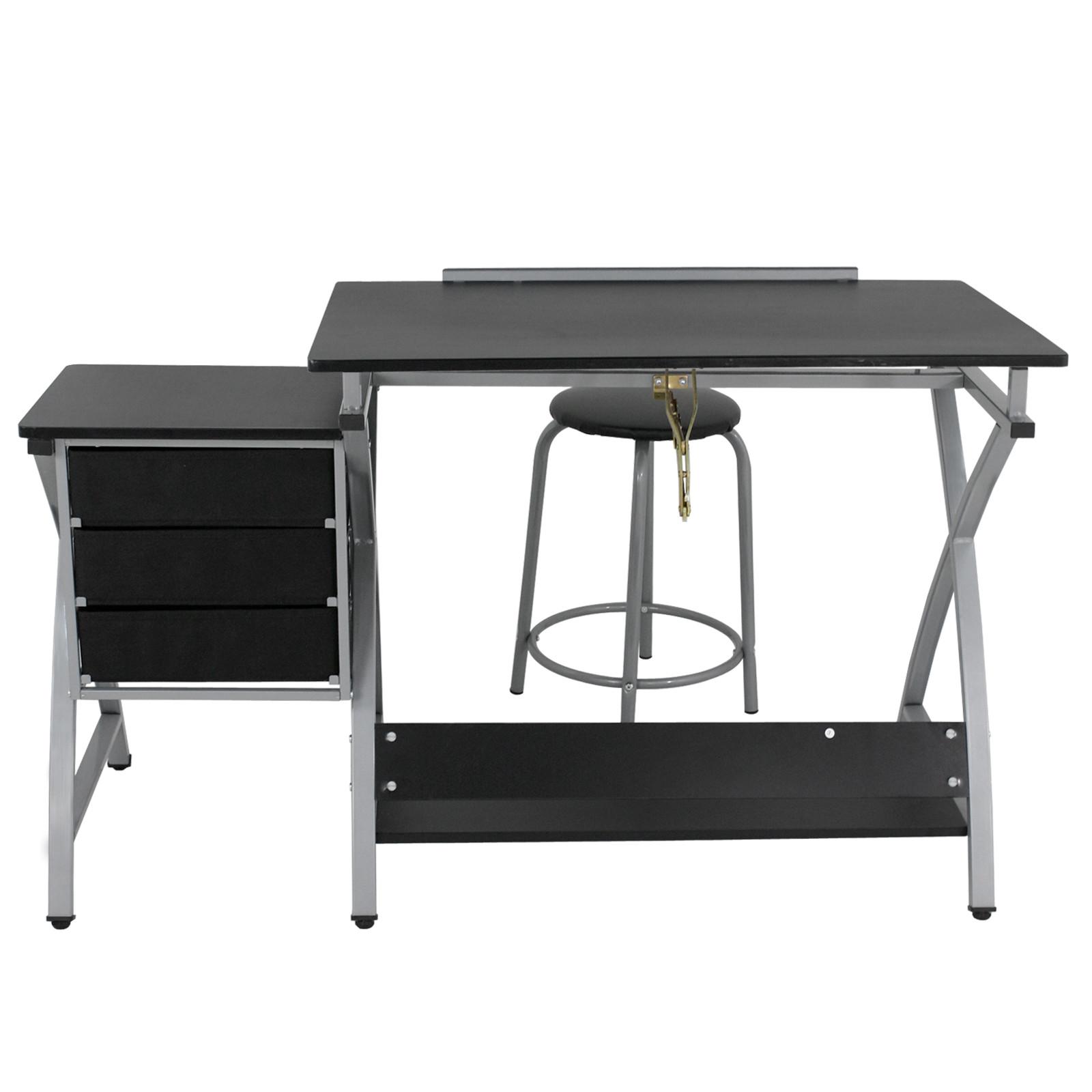 Adjustable Drawing Desk Drafting Table MDF Top Art Craft with Drawers ...