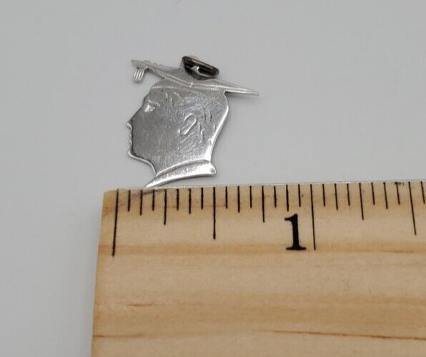 Vintage Griffith Sterling Graduate Boy Silhouette Head Charm with Cap ...