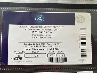 Jeff Lynnes ELO Ticket 2016 | eBay UK