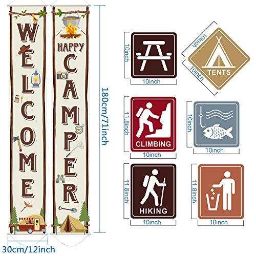 Camping Themed Party Decorations Set, Big Size Laminated Camping Sign ...