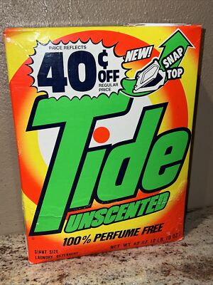 Vintage 1980s Tide Unscented Laundry Detergent Box- 42oz | eBay