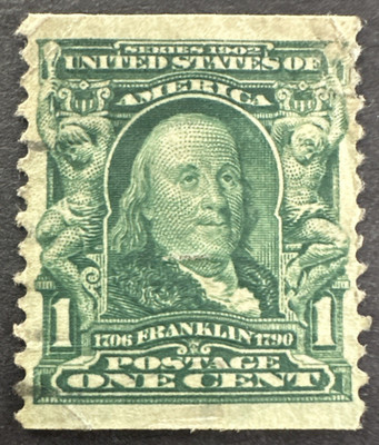US 1908 Sc# 318 Used Coil Stamp Perf 12 Franklin w/ LP OG | eBay