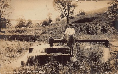 ZC1/ Orient Ohio RPPC Postcard c1910 Flowing Water Well Man 54 | eBay