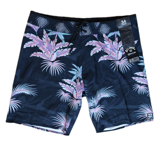 Billabong Swim Trunks Mens Size 34 Black Floral Drawstring Bathing Suit ...