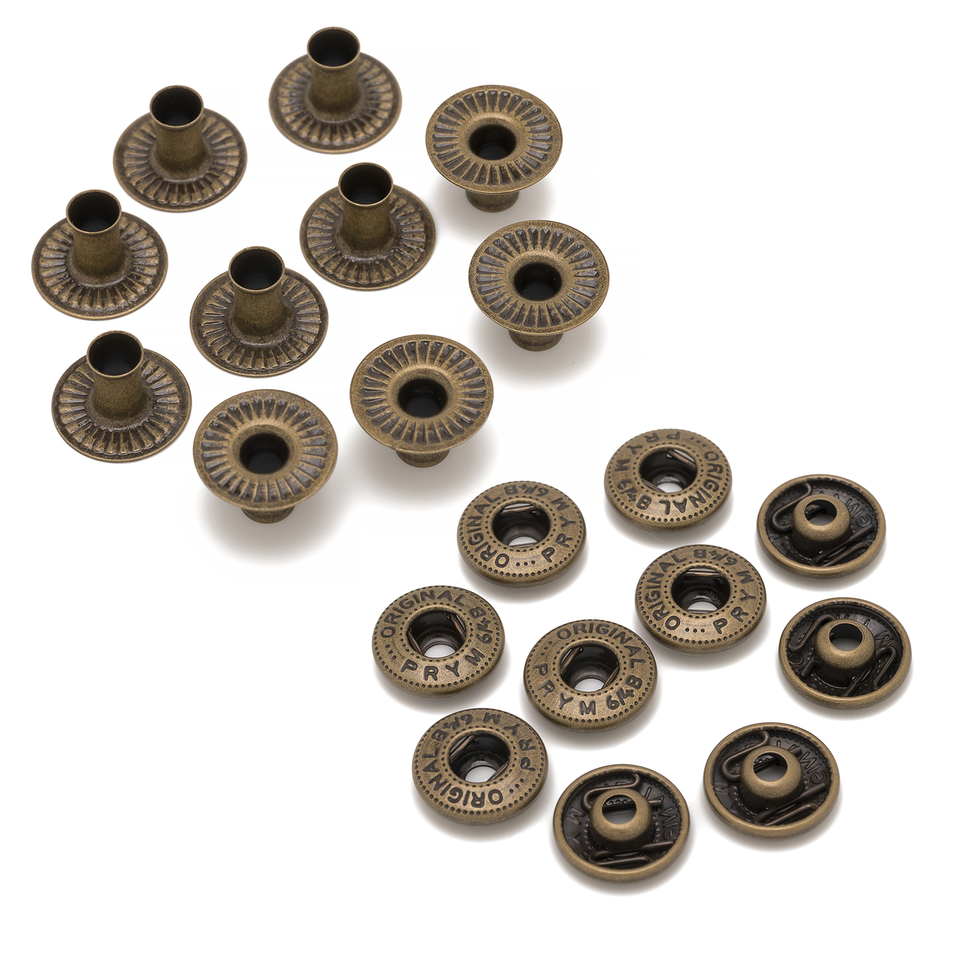 PRYM Brass S Spring Press Studs Snap Fasteners 10-2000pcs for Leather ...