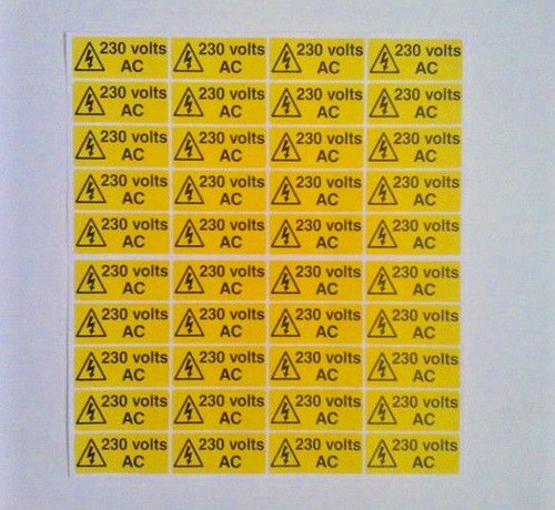 110v, 230v, 240v AC Voltage Electrical Safety Stickers | eBay