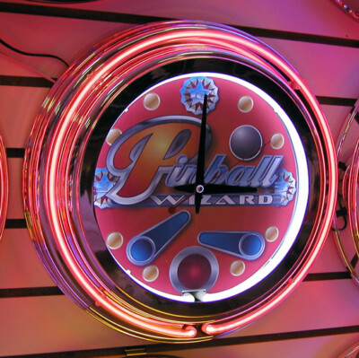 Pinball Machine Wizard NeonN Wall Clock Brand New | eBay