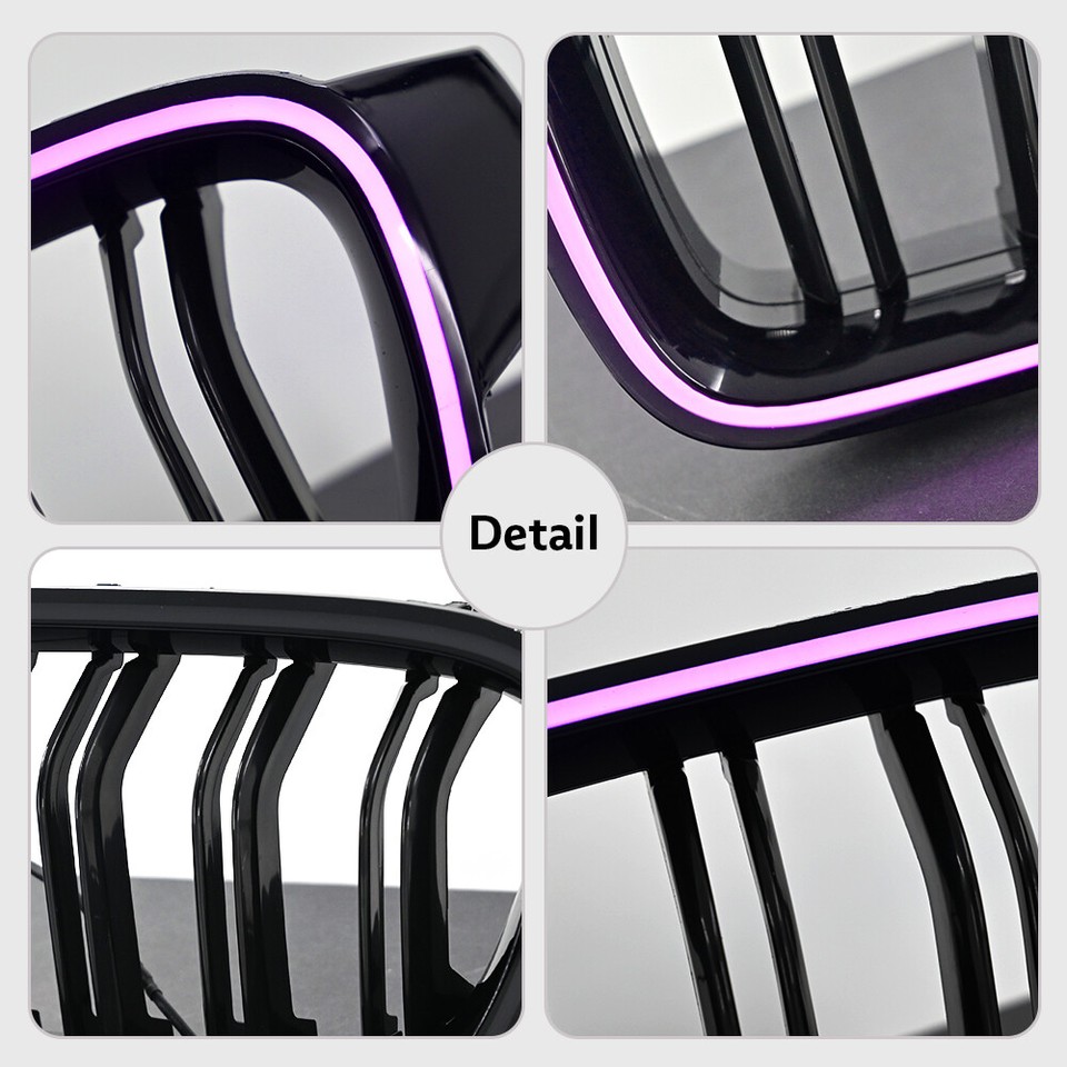2013-2018 BMW 3 Series F30 RGB Gloss Black Dual Slat Front Kidney ...