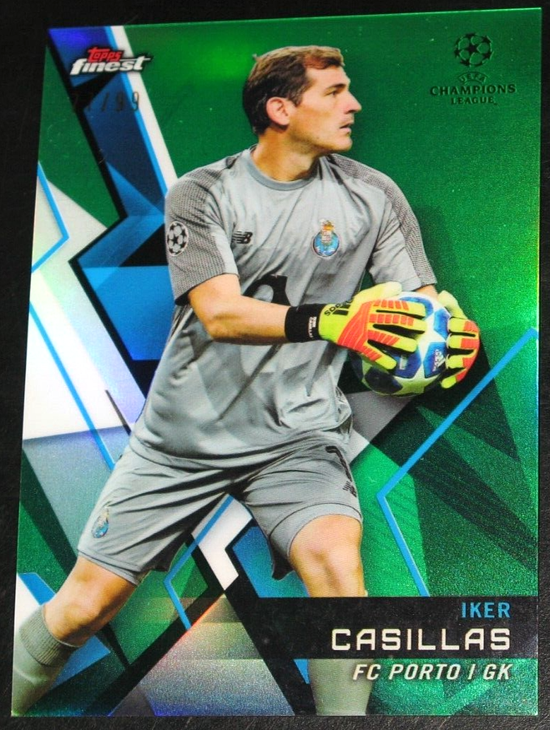 2018-19 Topps Finest UCL Iker Casillas Green Refractor 77/99 #39 FC ...