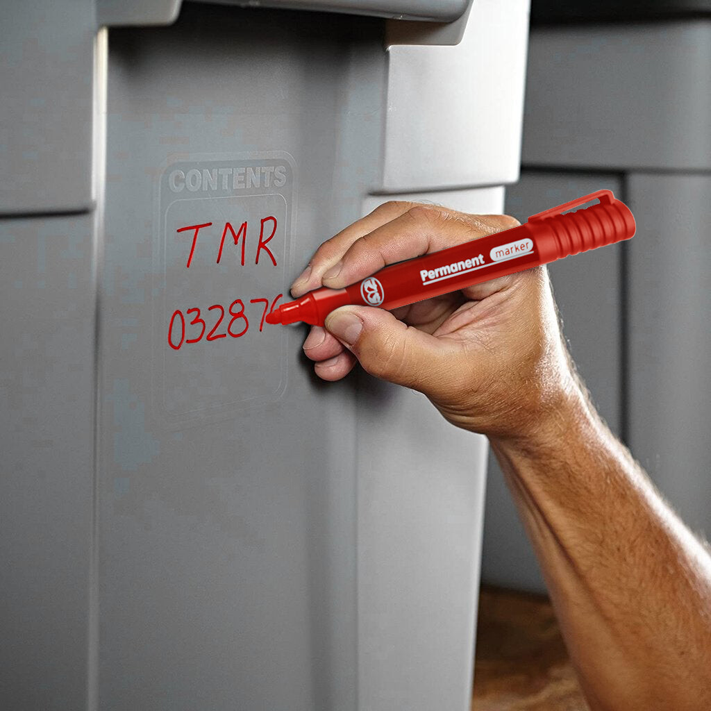 12 Red Permanent Marker Pens Bullet Tip Waterproof Smudge Resistant ...