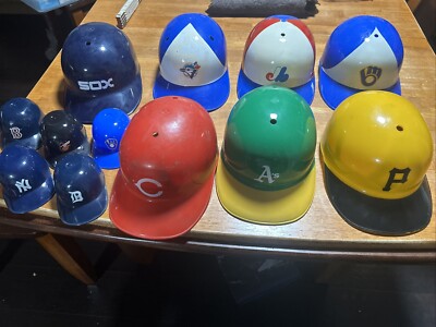 Lot Of 12 Laich Full Size 1969 And Mini New MLB Plastic Batting Helmets ...