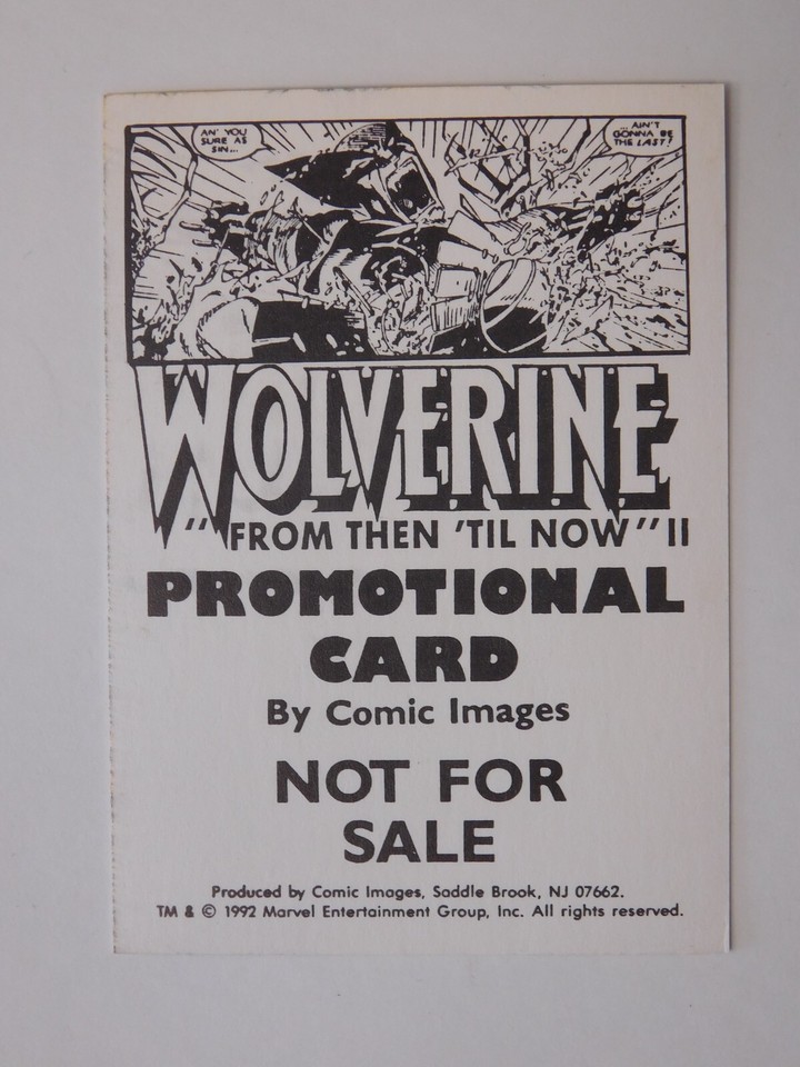 1992 Comic Images Marvel Comics Wolverine Promo Card | eBay