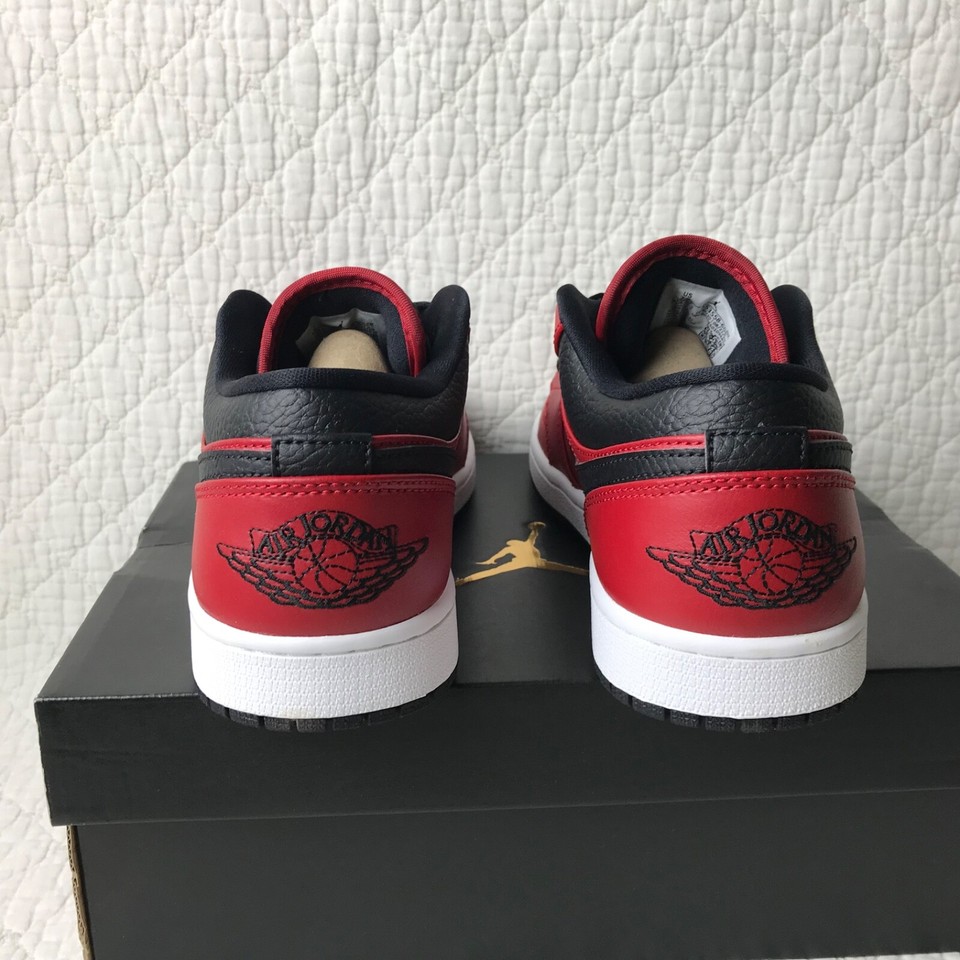 Nike Air Jordan 1 Low Shoes Men’s SZ 7.5 Reverse Bred Pebbled Swoosh ...