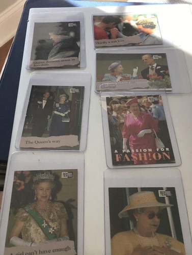 Queen Elizabeth II Wearing her Crown Trading Cards (7) Lot Rare ...