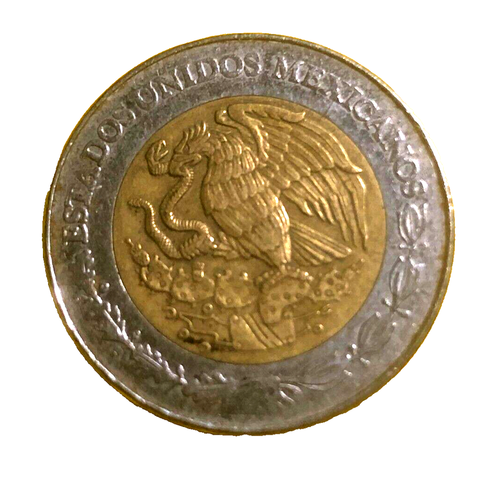 1993 Dos Pesos $2 Mexico Clad Mexican World Coin Mexicano Circulated ...