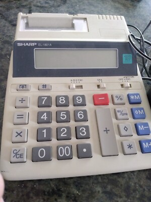 Sharp EL1801A 10 Digit Office Desktop Accounting Calculator with power ...