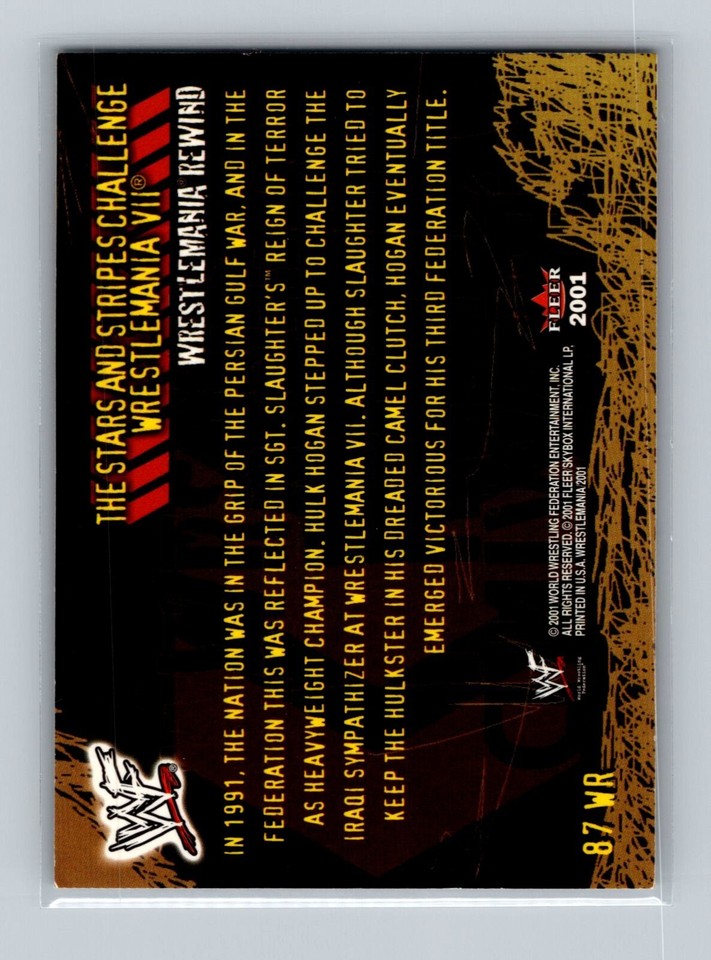 2001 Fleer WWF Wrestlemania Rewind Wrestling The Stars and Stripes ...