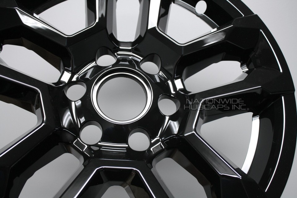 fits 2022-25 CHEVY SILVERADO 1500 RST 18" Black Wheel Skins Hub Caps ...