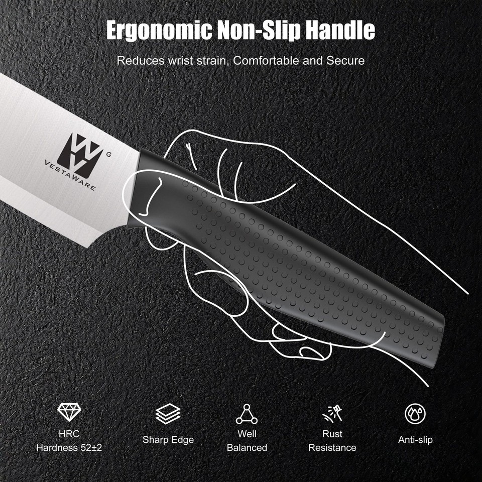 Knife Set, 14 PCS Kitchen Knife Set with Block, Ultra Sharp Stainless ...