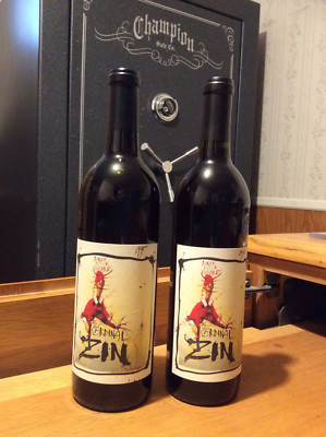 Ralph Steadman Wine Labels: CARDINAL ZIN, 1995 & 1996 (empty bottles ...