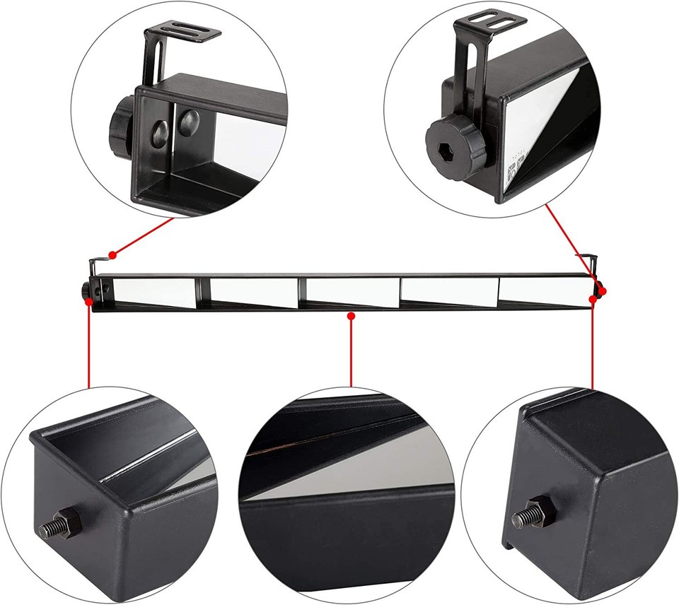 5 Panel Mirror Golf Cart Extra Wide Rear View For EZGO Yamaha Club Car ...