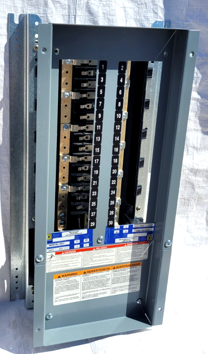NQOD Square D 30 Circuit Main Lug 240V 100A 4 Wire 3 Phase PanelBoard ...